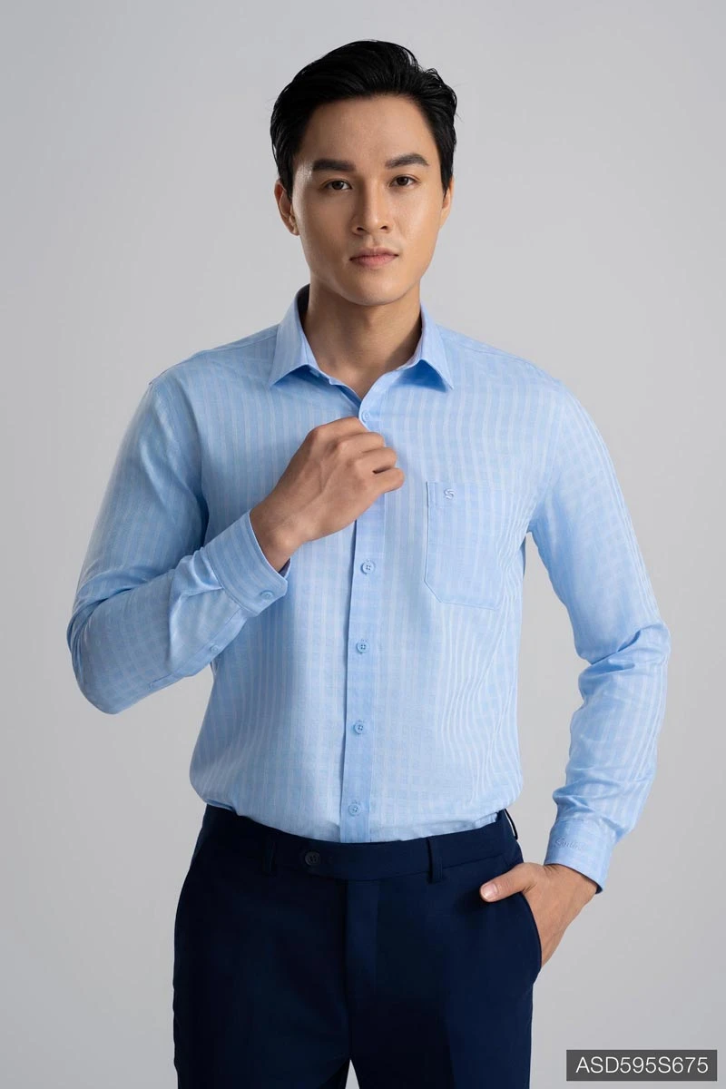 Áo sơ mi nam dài tay cao cấp | S675 - Santino | Santino