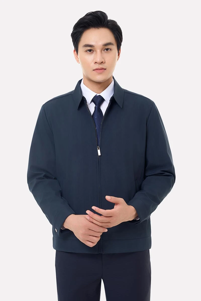 Áo khoác jcaket cao cấp cổ bẻ màu xanh ghi W942 - Santino | Santino