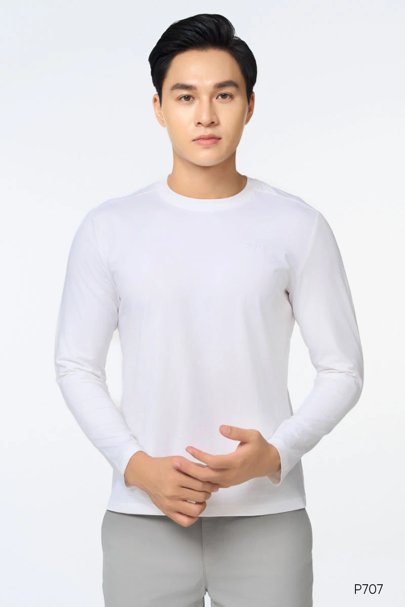 Áo thu đông cổ tròn trắng kem P707 - Santino | Santino